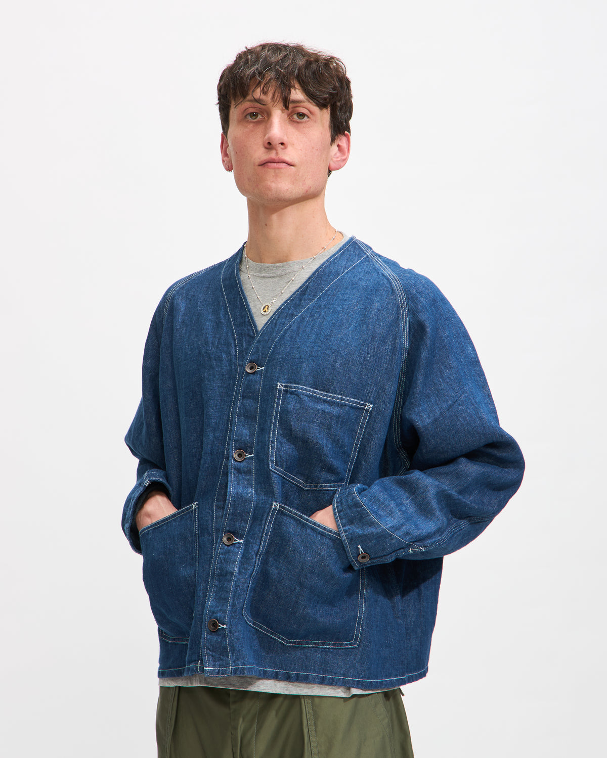 Engineer Jacket Twill Linen in Indigo